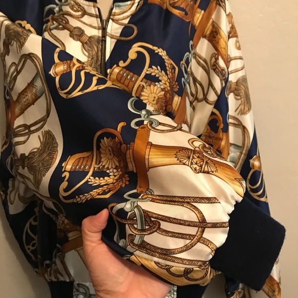 Metro | Jackets & Coats | Baroque Print Bomber Vintage Jacket | Poshmark